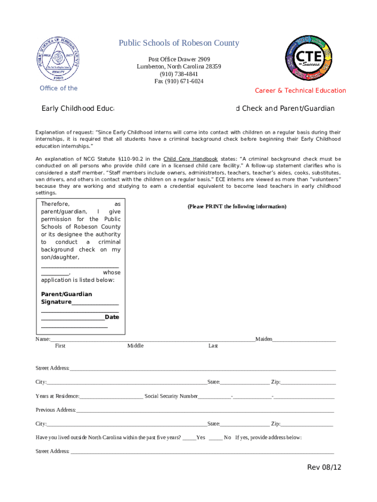 Early Education and Care (EEC) Background Record ... Doc Template ...