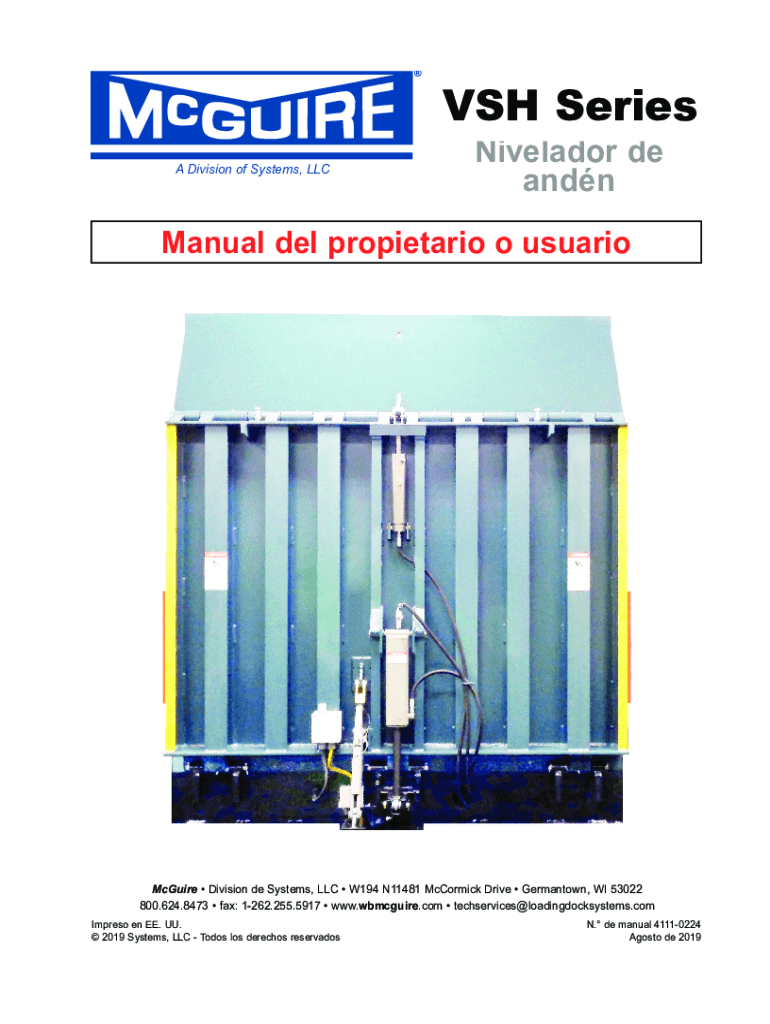 Completable En línea VSH Vertical Storing Hydraulic Leveler Fax Email ...
