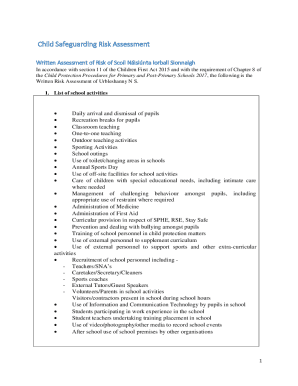 Fillable Online Child Safeguarding Risk Assessment ... - St Anne's ...