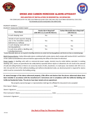 Fillable Online Smoke and Carbon Affidavit Fax Email Print - pdfFiller