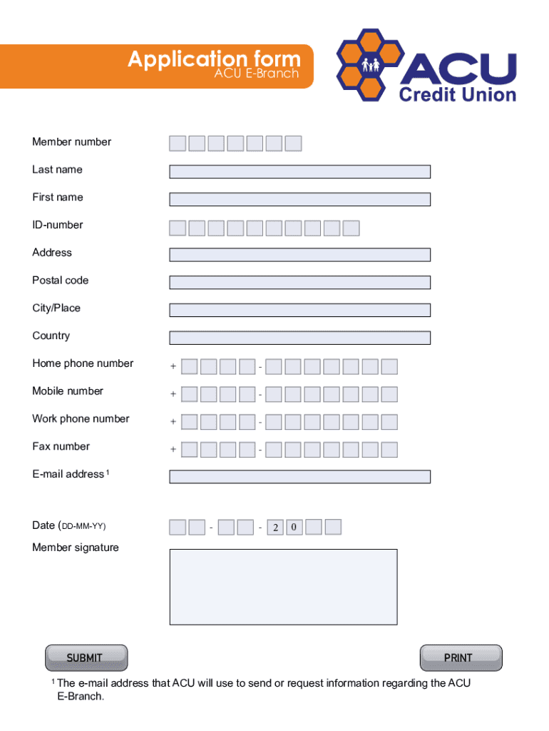 Fillable Online ACU - Personal Banking Accounts - Credit Union Fax ...