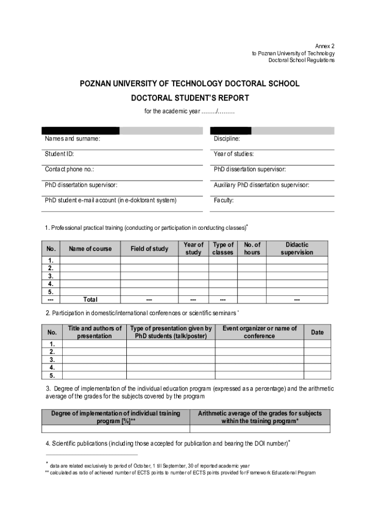 Fillable Online THE REGULATIONS of the Doctoral School, the Pozna ... Fax Email Print - pdfFiller