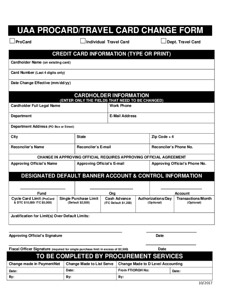 Fillable Online Department-Travel-Card-Application- ... Fax Email Print ...