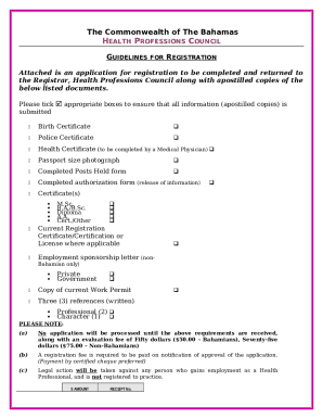 Bahamas Health Professions Council - Fill Online ... Doc Template ...