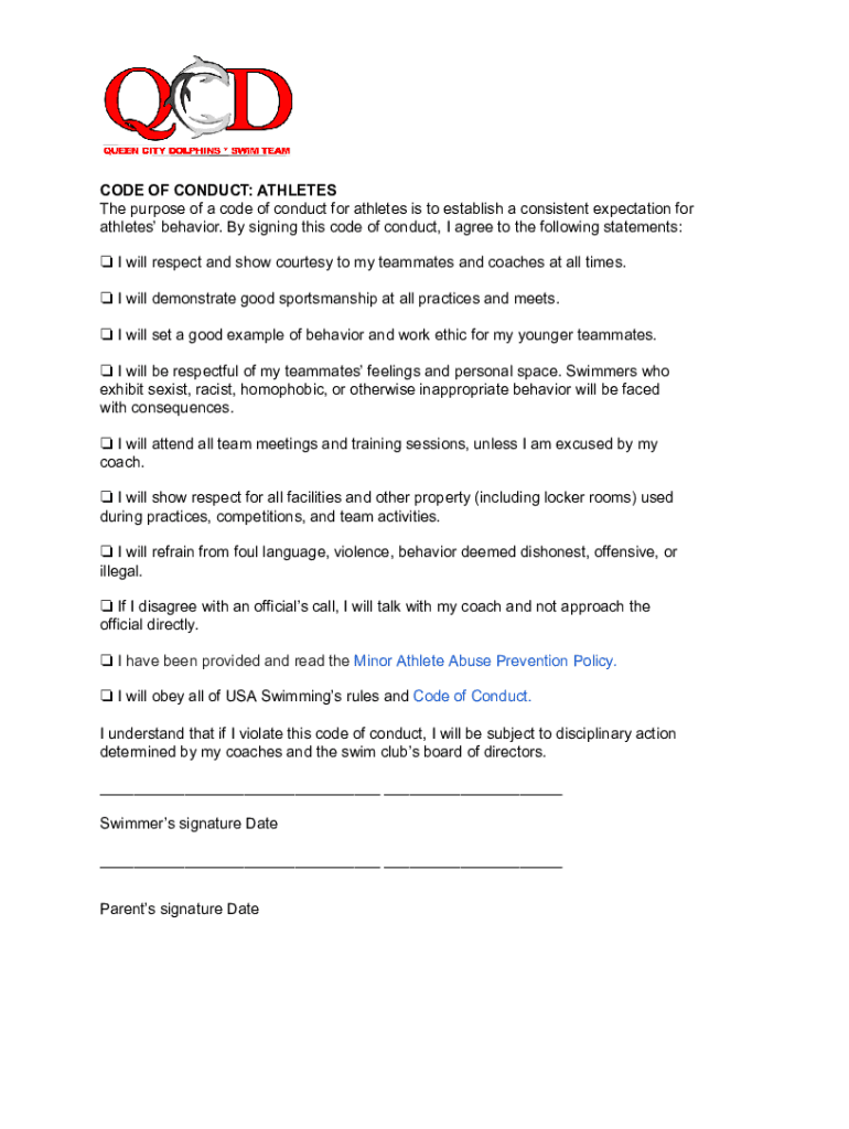 Fillable Online RECREATION SERVICES - CODE OF CONDUCT Fax Email Print ...