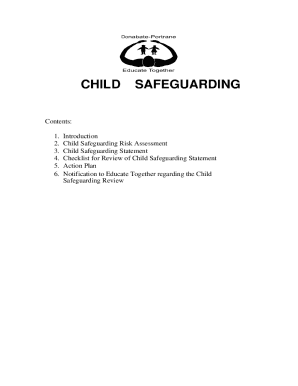 Fillable Online Checklist for Review of Child Safeguarding Statement ...