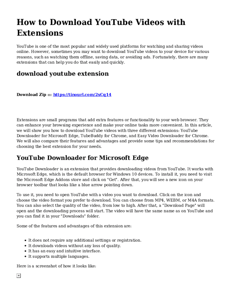 Fillable Online Download Youtube Extension Fax Email Print - pdfFiller