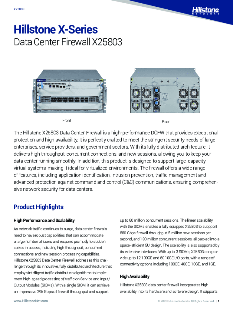 Fillable Online Hillstone X-Series Data Center Next-Generation ...