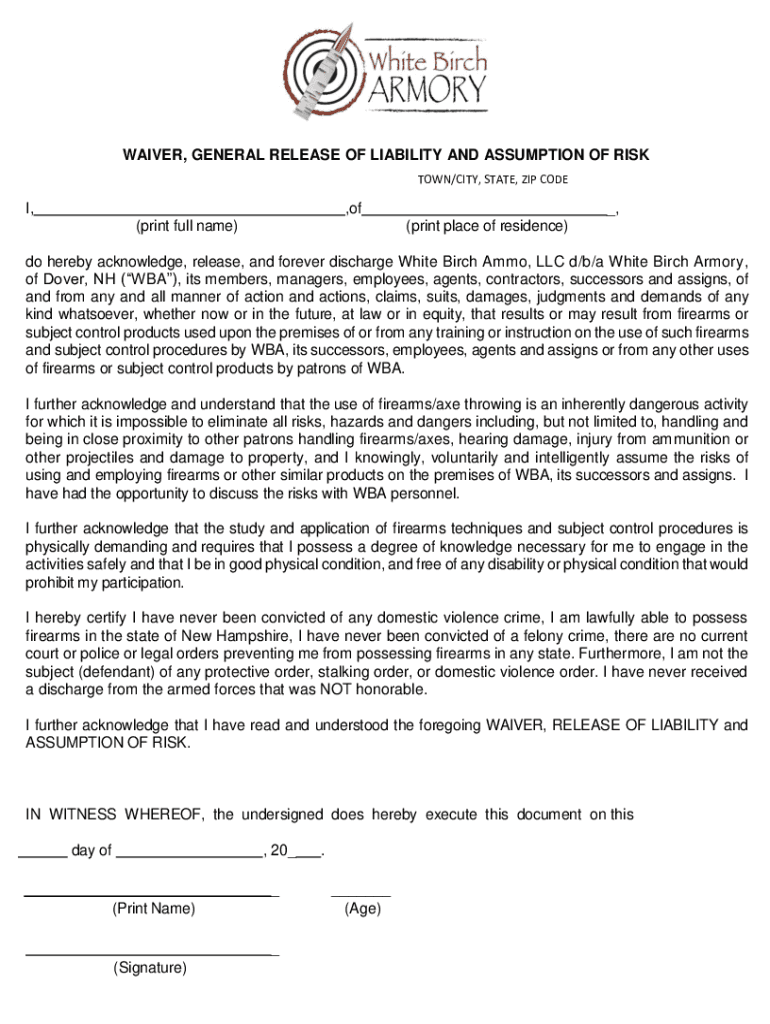 Fillable Online Free Release of Liability (Waiver) Forms (14) - PDF ...