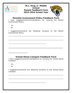 School-Home Compact Feedback Doc Template | pdfFiller