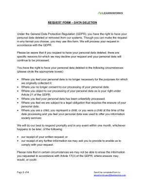 Fillable Online 16. Data Deletion Form.docx Fax Email Print - pdfFiller
