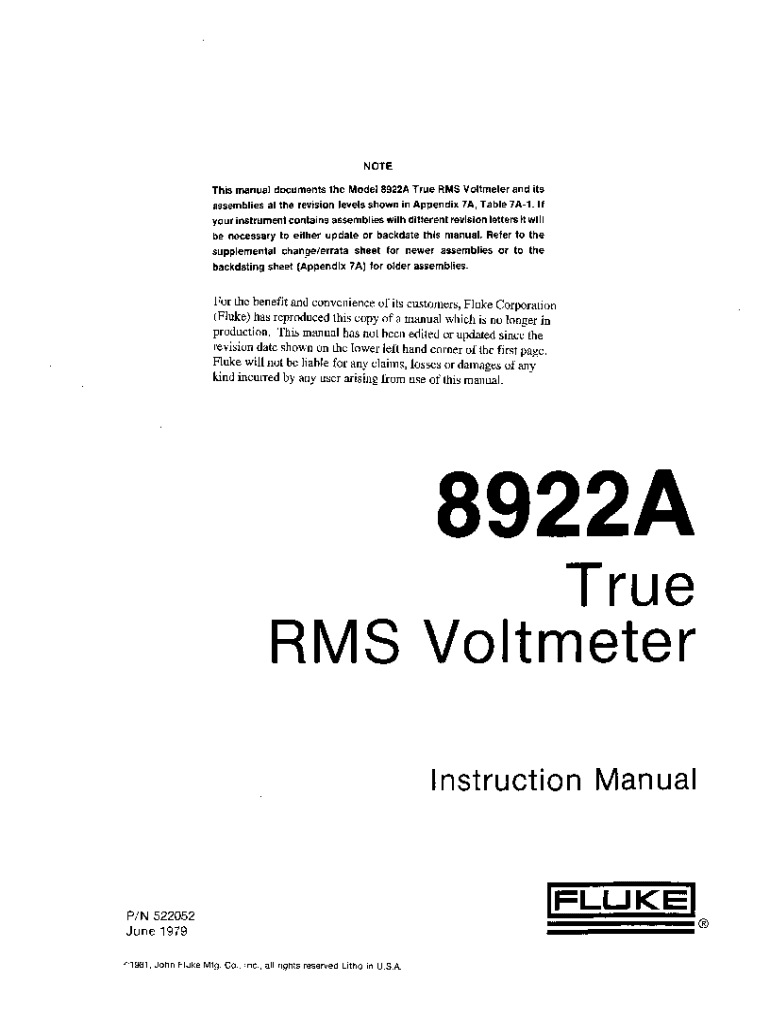Fillable Online Fluke 8920A / Fluke 8921A manual - Elso Philips Service ...