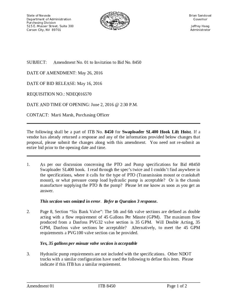 1 1. RFQ Cover Letter, third para is revised to, the bid closing ...