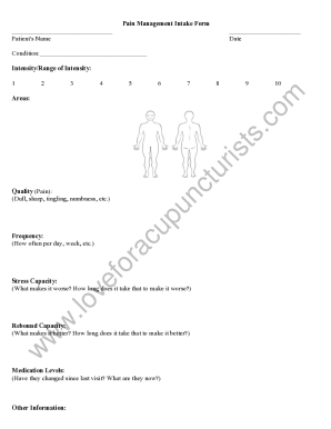 Fillable Online Pain Management Intake Form Fax Email Print - pdfFiller