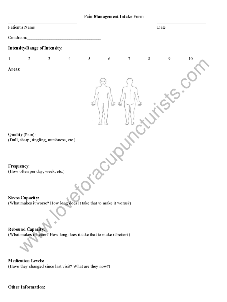 Fillable Online Pain Management Intake Form Fax Email Print - pdfFiller