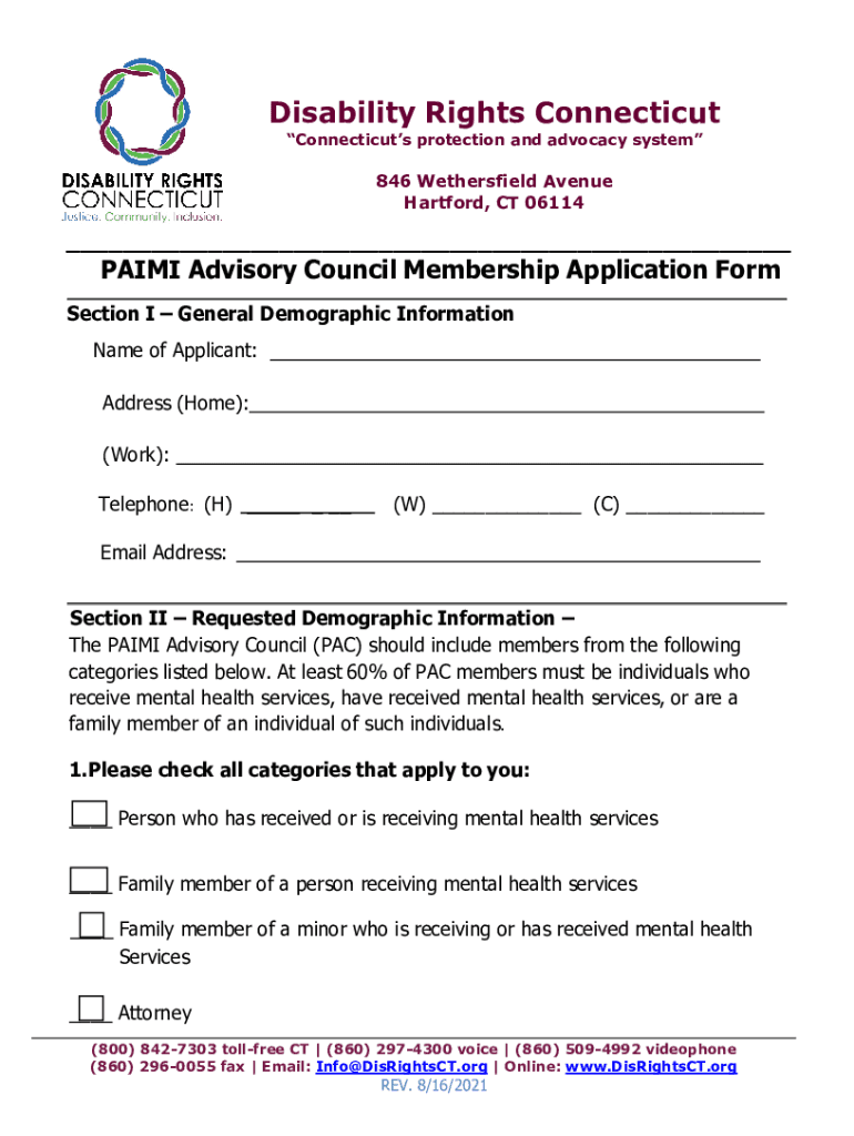 Fillable Online Disability Rights Connecticut Programs & Services Fax ...