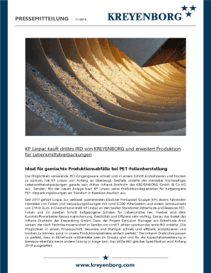 Ausfüllbar Online KP Linpac purchases a third IRD from KREYENBORG and ...
