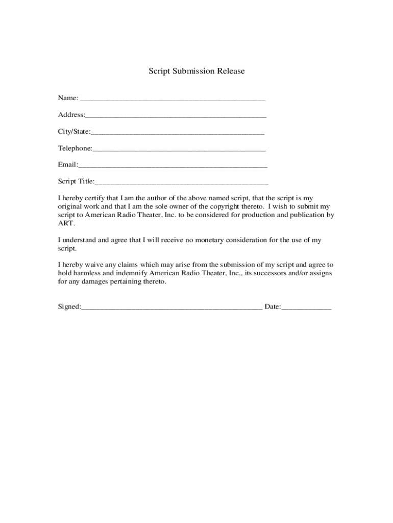 Fillable Online Using a submission release form Fax Email Print - pdfFiller