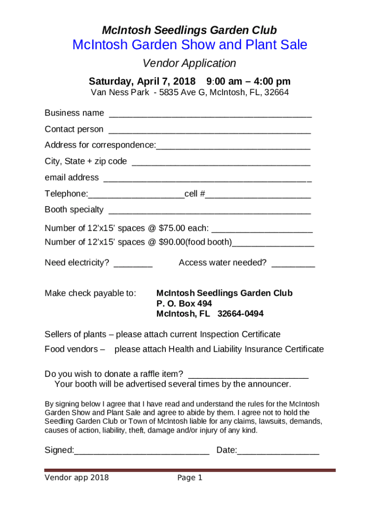 Seedlings Garden Club of McIntosh Garden Show and ... Doc Template ...