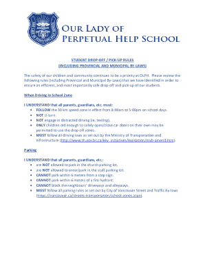 Fillable Online student drop-off / pick-up rules Fax Email Print - pdfFiller