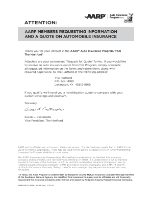 Fillable Online AARP Auto Quote Form Fax Email Print - pdfFiller