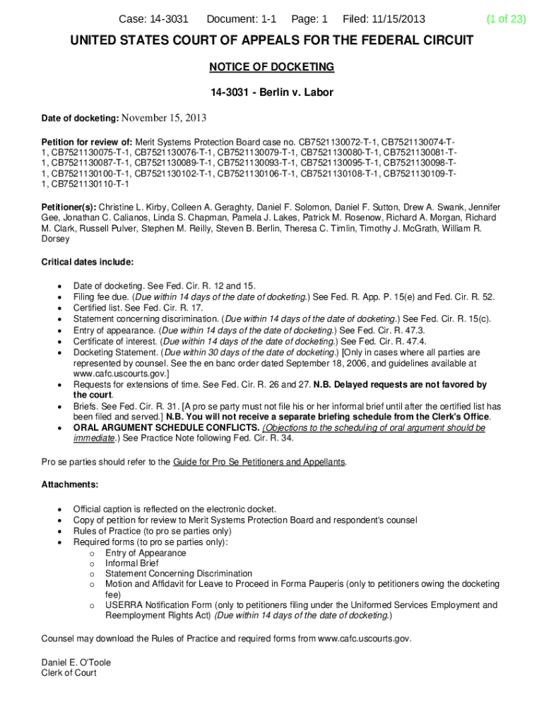 Fillable Online Docketing Statement (Form 26) (pdf) Fax Email Print ...