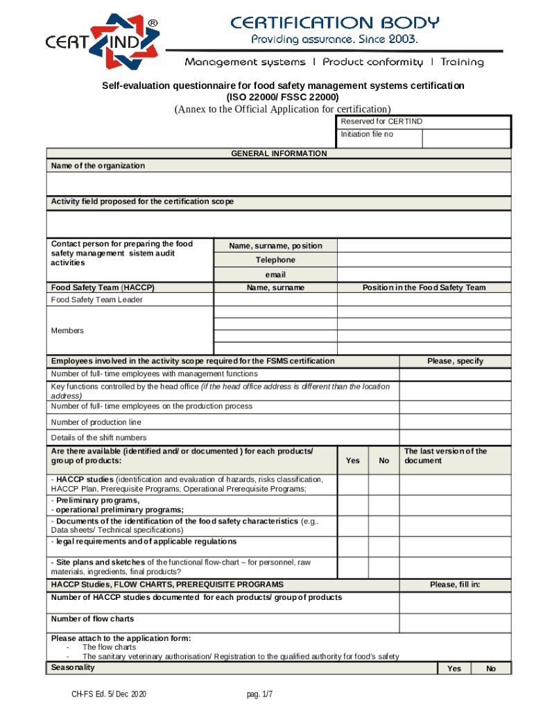 Summary of Food Safety Management System Certification ... Doc Template | pdfFiller