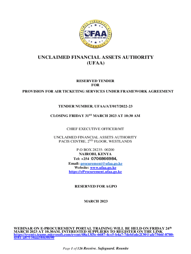 Fillable Online ufaa go Clarification-for-Tender-for-Air-ticketing ...