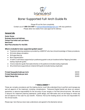 Fillable Online Bone-Supported Full-Arch Guide Rx Fax Email Print - pdfFiller