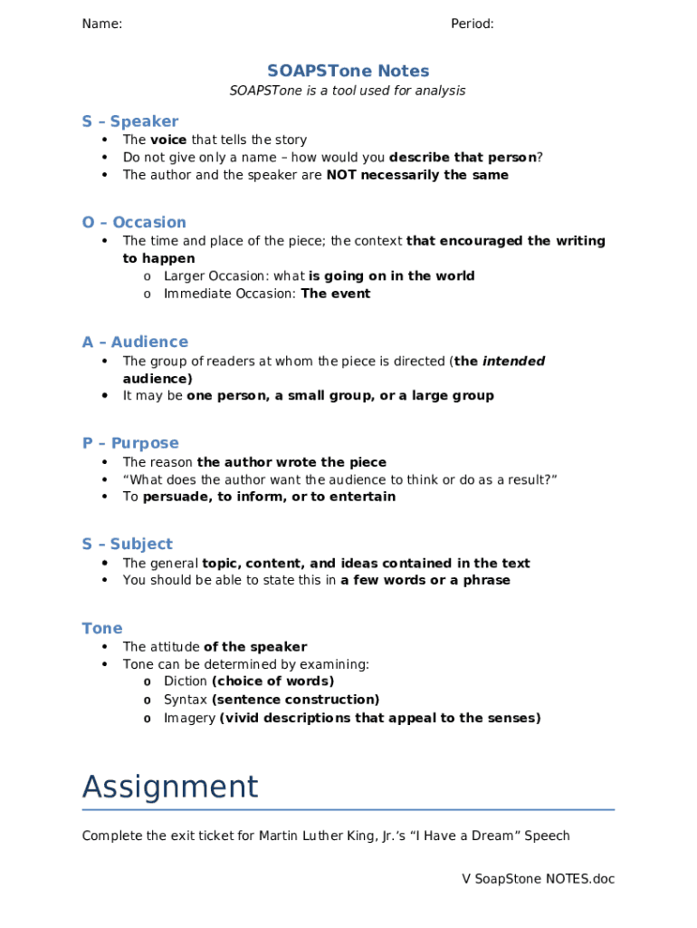 Soapstone Template SOAPSTone Paragraph Template Google ... Doc Template ...