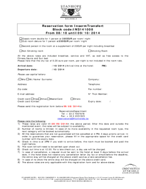 Fillable Online MCM17 Hotel Room Block Reservation Form Fax Email Print ...