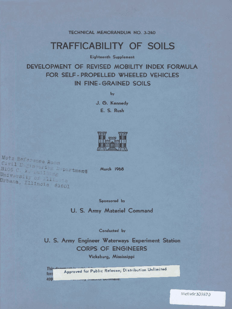 Fillable Online digital library unt Trafficability of Soils: Eighteenth ...