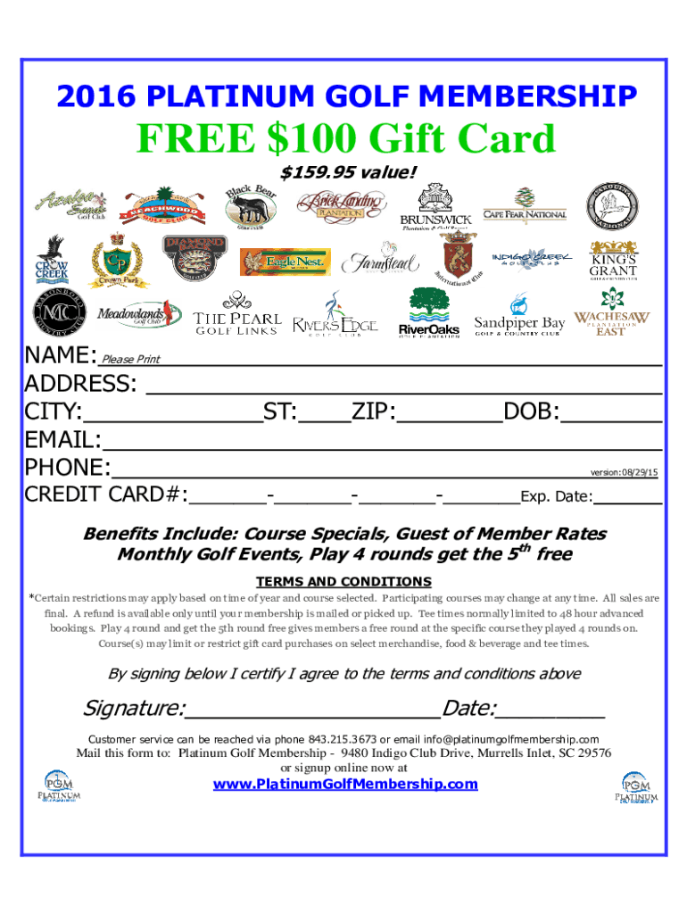 Fillable Online FREE $100 Gift Card Fax Email Print - pdfFiller