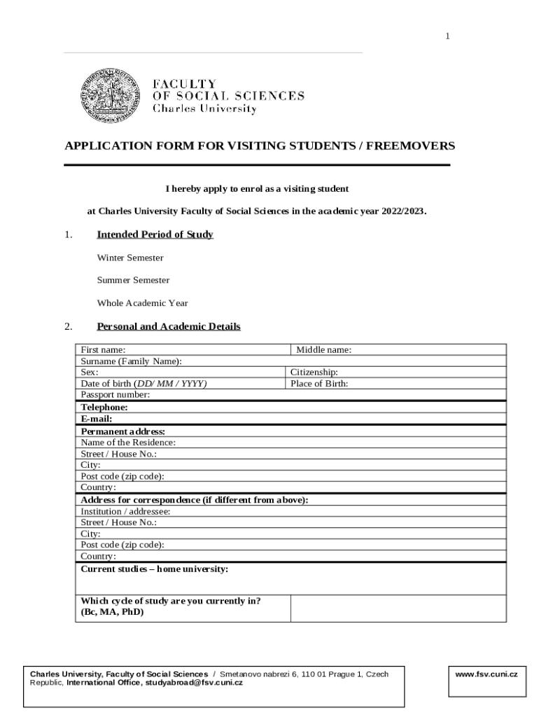 application for visiting researchers Doc Template | pdfFiller