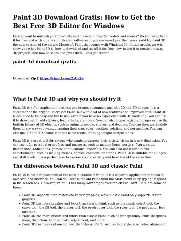 Fillable Online Windows 10's Paint 3D editing tools get a major 3D ...