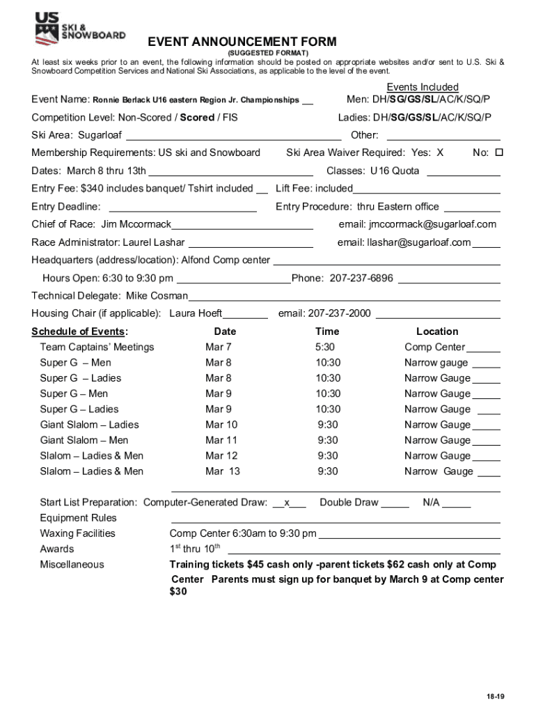 Fillable Online 09 Event Announcement Form Fax Email Print - pdfFiller