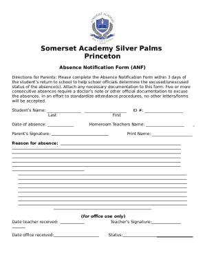 Fillable Online K-2nd Student Excused Absence Form Fax Email Print ...
