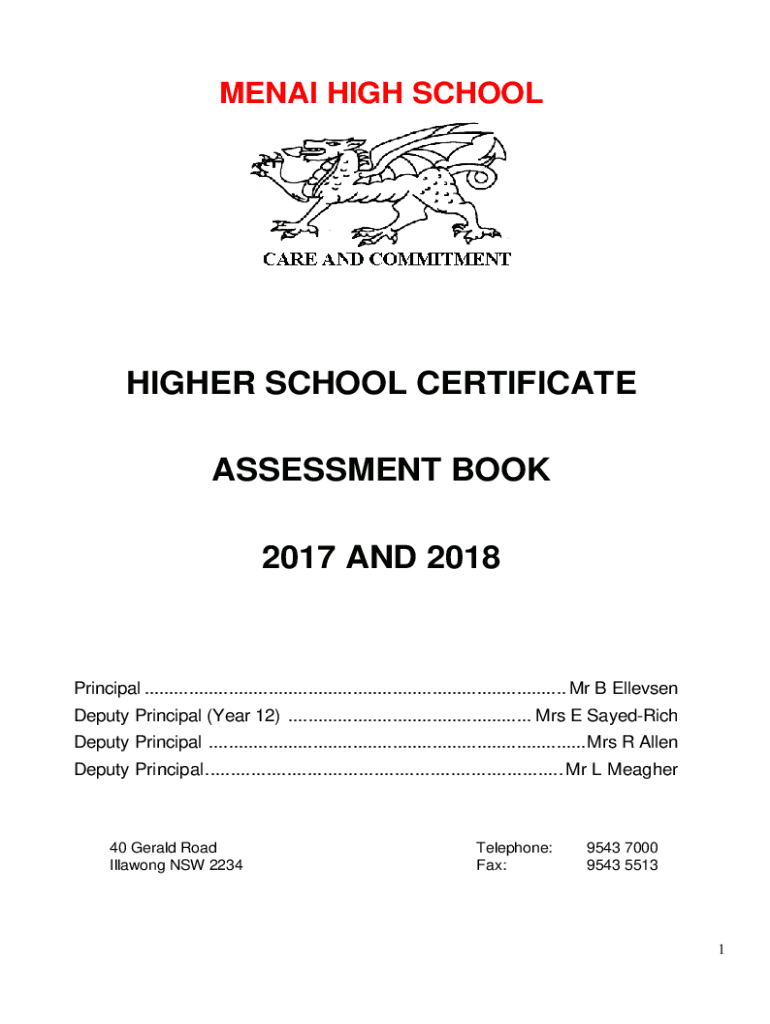 Fillable Online Info for HSC Parents & Students document Fax Email ...