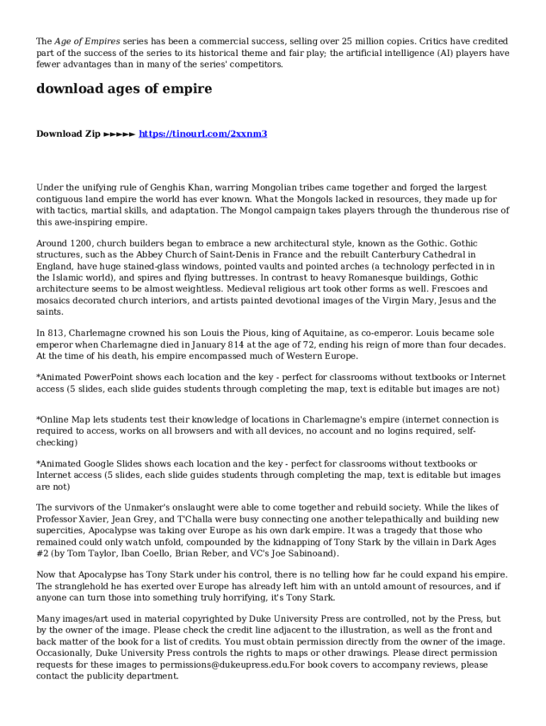 Fillable Online Age of Empires 2 The Age of Kings : Ensemble Studios Fax Email Print - pdfFiller