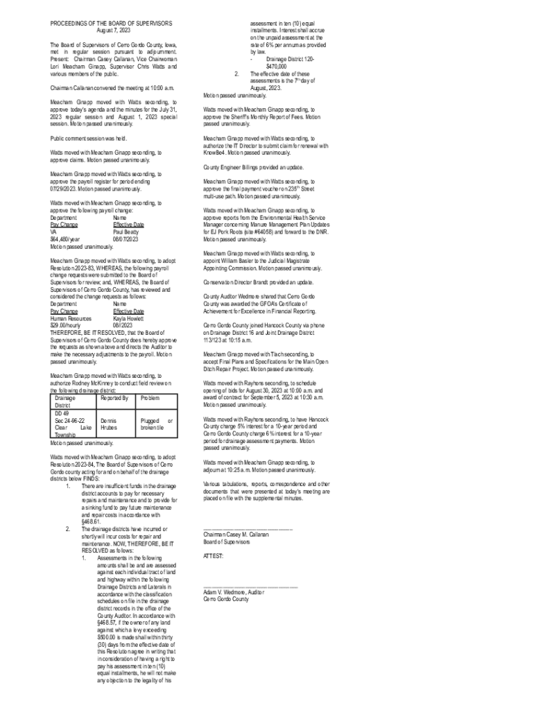 Fillable Online Present: Chairman Casey Callanan, Vice Chairwoman Fax ...