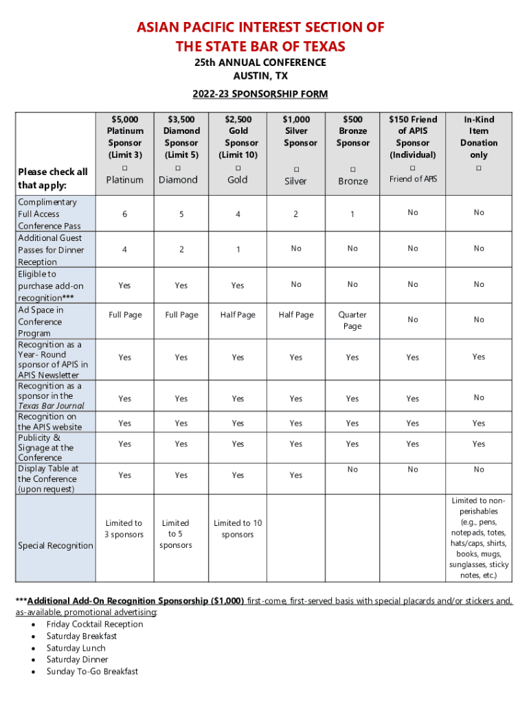 Fillable Online State Bar of Texas Asian Pacific Interest Section ...
