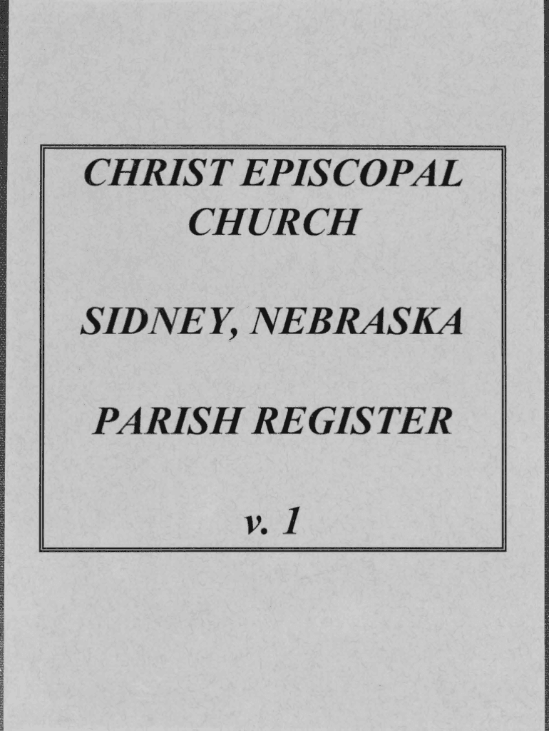 Fillable Online Christ Episcopal Church, Sidney, Nebraska, Parish ...
