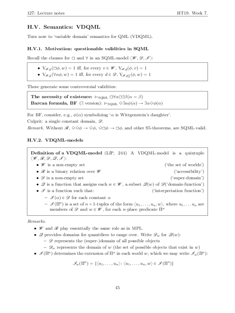 Fillable Online Notes on Quantified Modal Logic Fax Email Print - pdfFiller