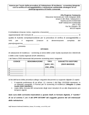 MODELLO DI ISTANZA DI VERIFICA DI ASSOGGETTABILIT ... - viavas regione ...