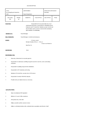 Payroll-Data-Entry-Job-Description-Free-Word-Template ... Doc Template ...