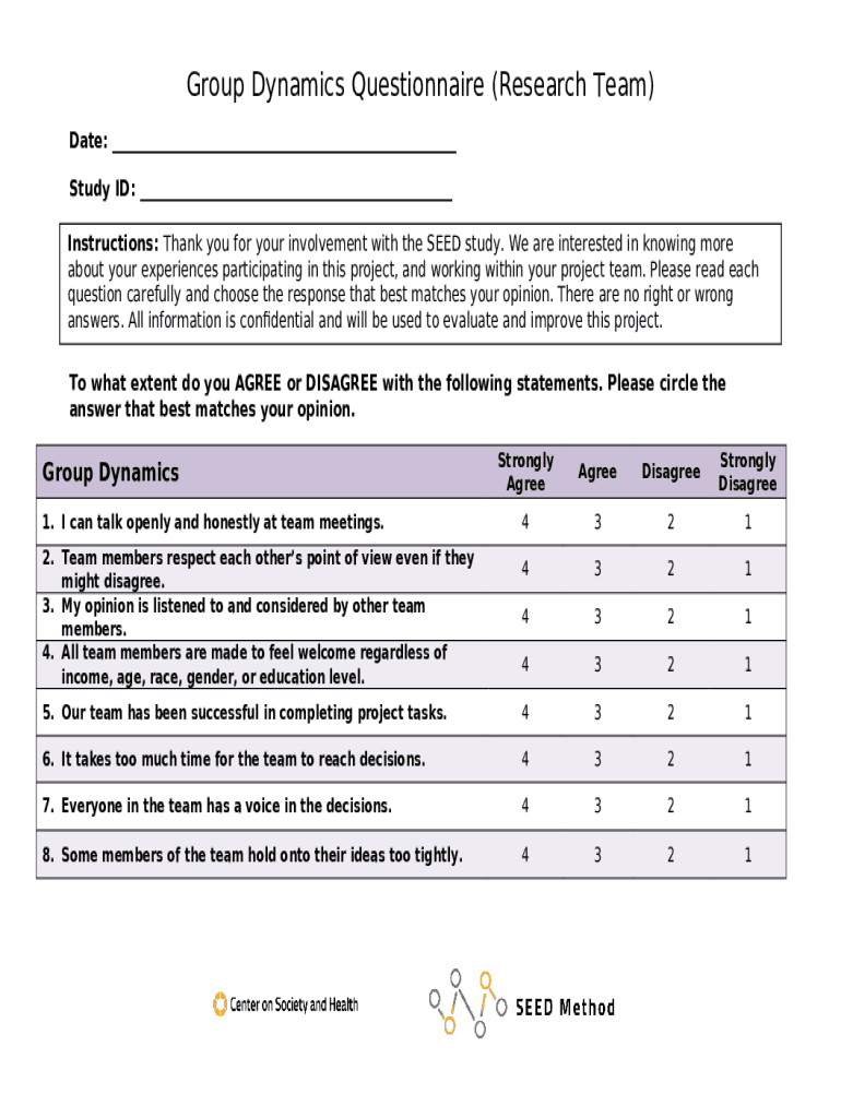 Group Dynamics Questionnaires - societyhealth vcu Doc Template | pdfFiller