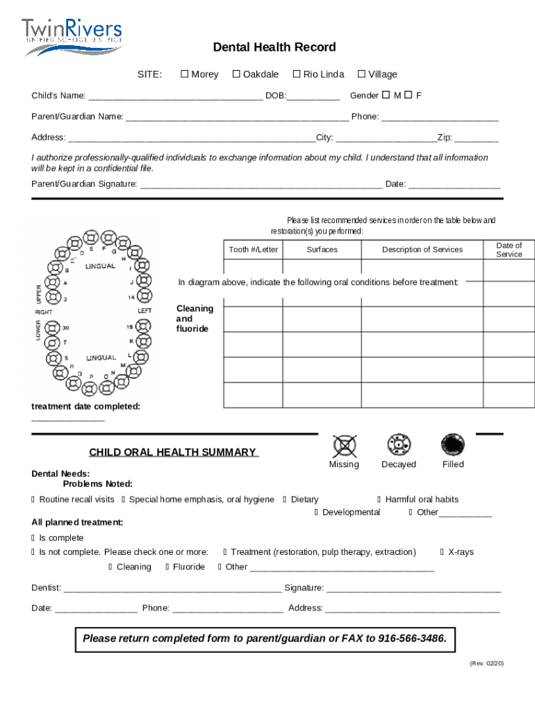 Learning Steps Preschool Dental Exam Parent/Guardian Doc Template | pdfFiller