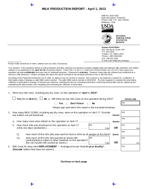 USDA - Surveys - Milk Production and All Milk Prices Doc Template ...