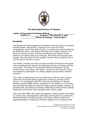 (Church Letterhead) - (Sample) Letter of Agreement Doc Template | pdfFiller