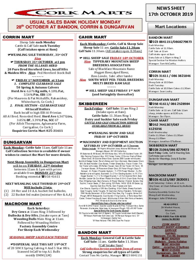 Fillable Online Clearance Sale at Corrin Mart: A Rare Opportunity to ...